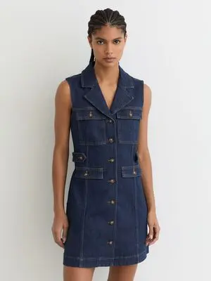 Paige Sleeveless Denim Mini Dress