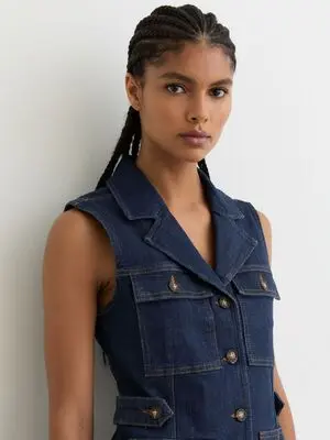 Paige Sleeveless Denim Mini Dress
