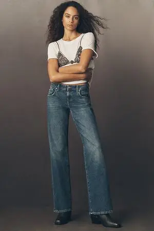 7 For All Mankind Low-rise Straight-leg Jeans