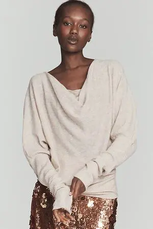 Maeve Cashmere Blend Cowl-neck Pullover Sweater - Sand