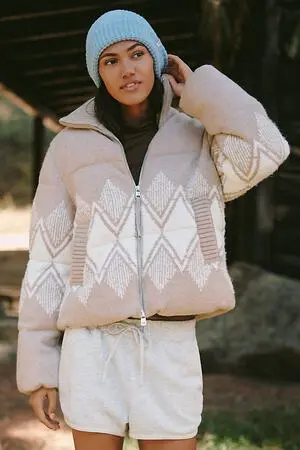 Varley Belda Knit Puffer Jacket - Taupe