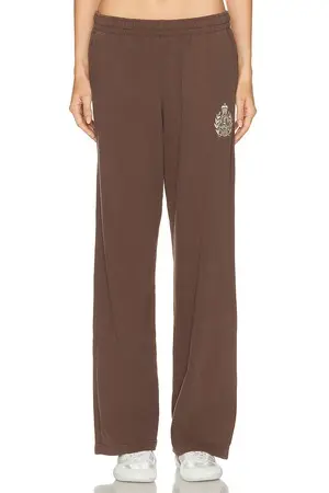 SPORTY & RICH Ny Crest Embroidered Wide Sweatpant