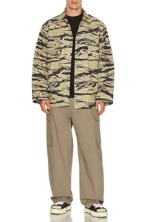 WACKO MARIA Tigercamo Army Shirt In Brown
