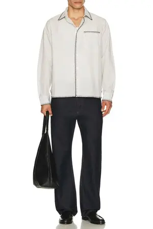 PERCIVAL Index Stripe Pearce Shirt In Grey