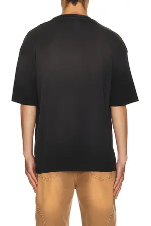 Amiri Spliced Logo Tee In Charcoal