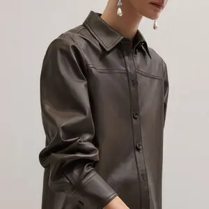 ME+EM Luxe Straight Leather Shirt