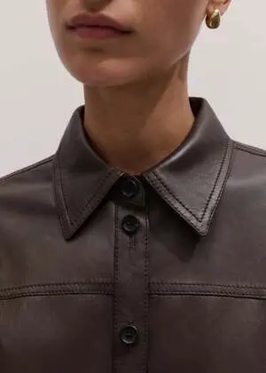ME+EM Luxe Straight Leather Shirt