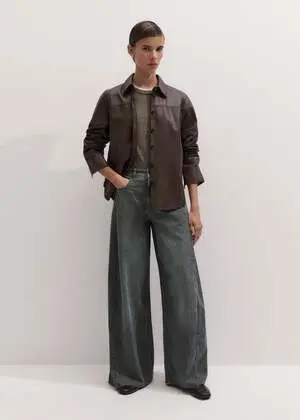 ME+EM Luxe Straight Leather Shirt
