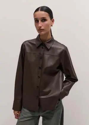 ME+EM Luxe Straight Leather Shirt