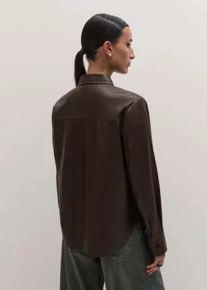 ME+EM Luxe Straight Leather Shirt