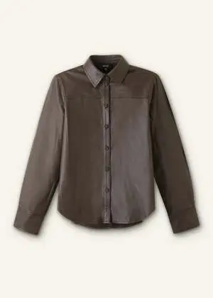 ME+EM Luxe Straight Leather Shirt