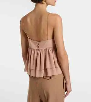 Chloé Gathered Silk Top