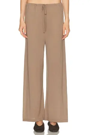Enza Costa Tissue Cashmere Drawcord Pant - Walnut