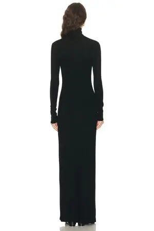 Enza Costa Silk Rib Fluid Turtleneck Dress