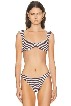 Bond Eye Georgia Balconette Bikini Top - Sable Dot Stripe