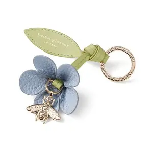ASPINAL OF LONDON Wildflower And Bee Keyring - Blue