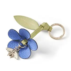 ASPINAL OF LONDON Wildflower And Bee Keyring - Blue