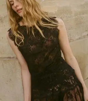 DÔEN Nailah Lace Top - Black