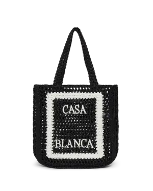 Casablanca Raffia Tote - Black