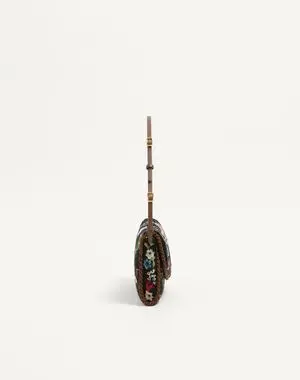 Valentino Garavani Embroidered Small Shoulder Bag - Black/multicolour