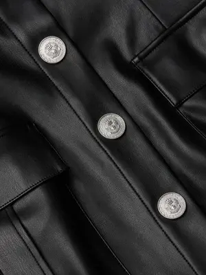 L'Agence Midy Vegan Leather Mini Dress - Black