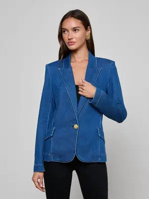 L'Agence Baldwin Denim Blazer