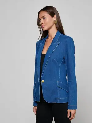 L'Agence Baldwin Denim Blazer