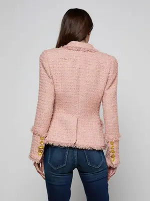L'Agence Kaisley Tweed Blazer - Dusty Pink