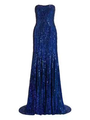 Jenny Packham Sarai Sequin-embellished Maxi Dress - Blue