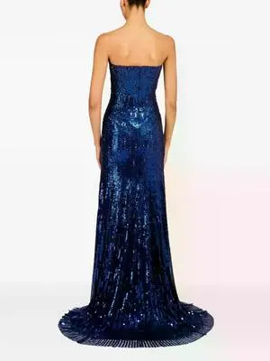 Jenny Packham Sarai Sequin-embellished Maxi Dress - Blue