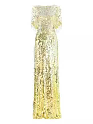 Yellow Embellished Maxi Dresses