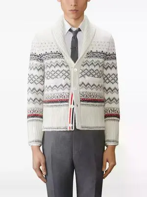 Thom Browne Donegal Knitted Tweed Cardigan