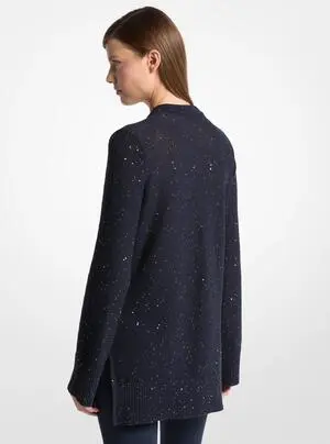Michael Kors Sequin V-neck Pullover Sweater