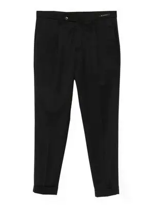 MICHAEL COAL Mc Frederick Pleated Cuffed Trousers - Black