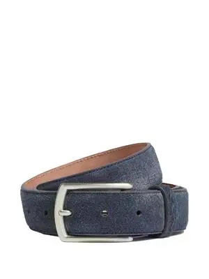 Zegna Suede Buckle Belt - Blue