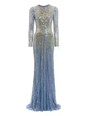 Jenny Packham Wiona Sequin-embellished Gown - Blue