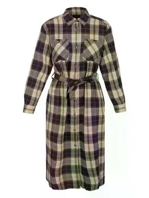 A.p.c. Plaid-check Belted Midi Dress