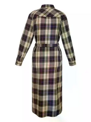 A.p.c. Plaid-check Belted Midi Dress