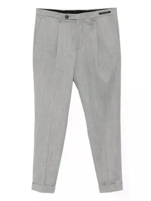MICHAEL COAL Mc Frederick Pleated Cuffed Trousers - Grey