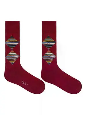 Paul Smith Argyle-patterned Crew Socks - Red