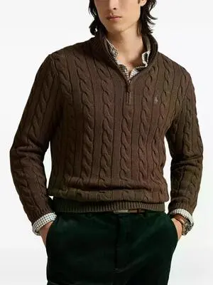 Polo Ralph Lauren Cable-knit Half-zip Sweater - Brown