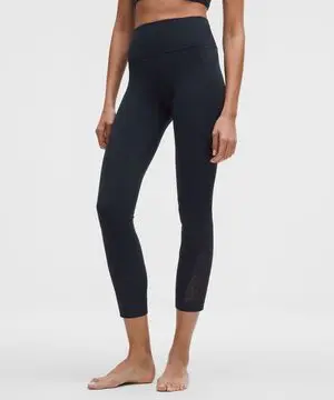 Lululemon Paisley Lace Overlay Tight 25 - True Navy