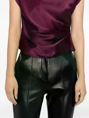 THE SEI Draped Sleeveless Blouse - Purple