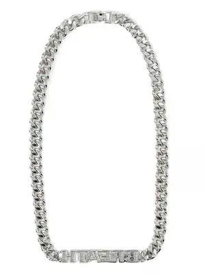 BREATH Cuban Link Crystal-embellished Necklace - Silver