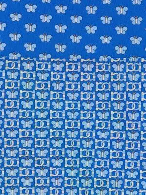 FERRAGAMO Butterfly-print Silk Neck Tie - Blue