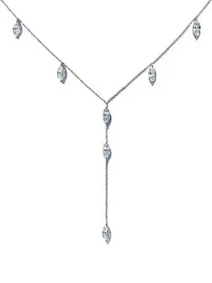 LOEV 14k Recycled White Gold Diamond Y-necklace - Silver