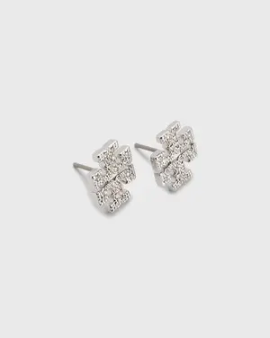 Tory Burch Icon Pavé Stud Earrings