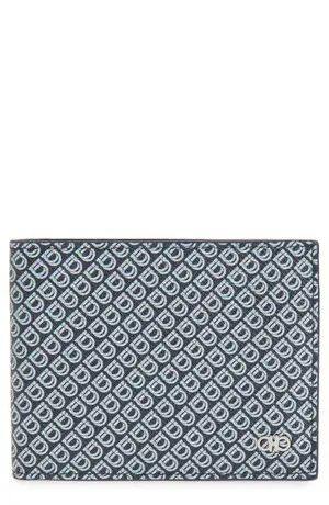 FERRAGAMO Micro Gancio Bifold Wallet - New Navy Nero