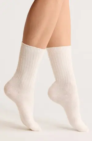 Nordstrom Sparkle Crew Socks - Ivory