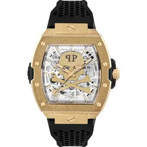 Philipp Plein The $keleton Frosted Automatic Strap Watch - Ip Yellow Gold